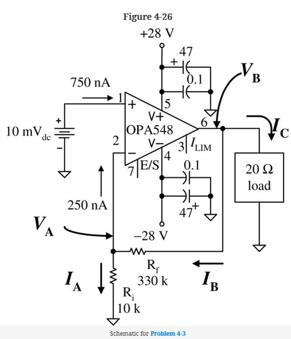 Solved The nonideal input offset voltage, bias currents, and | Chegg.com