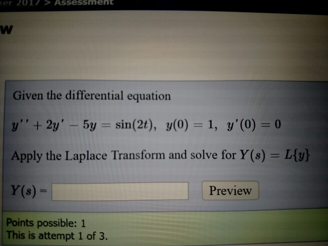 Solved Given the differential equation y'' + 2y' - 5y = | Chegg.com