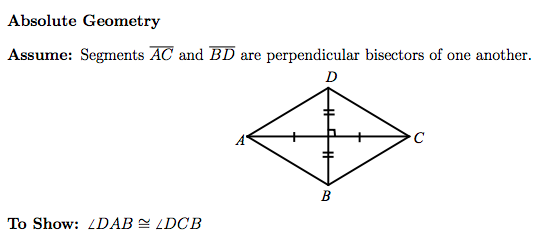 Solved Absolute Geometry Assume: Segments AC and BD are | Chegg.com