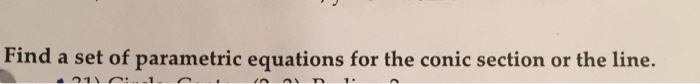 Solved Find a set of parametric equations for the conic | Chegg.com