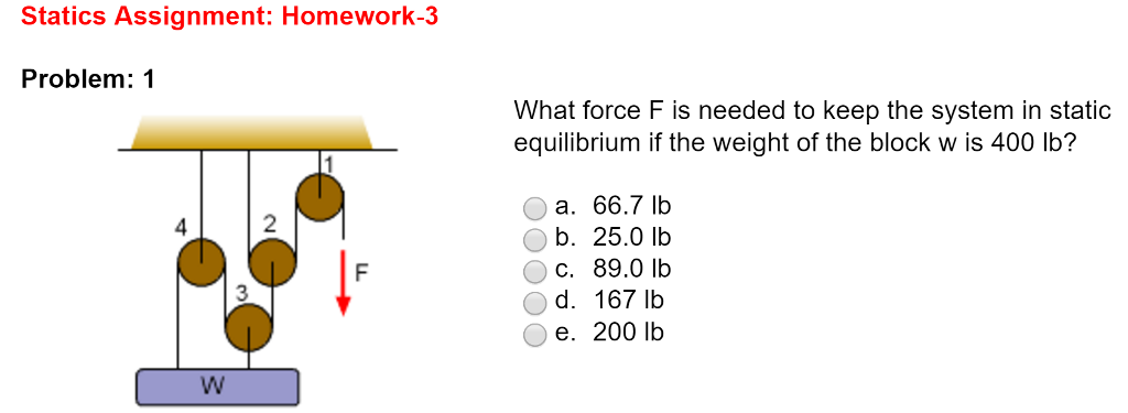 Solved Statics Assignment: Homework-3 What force F is | Chegg.com