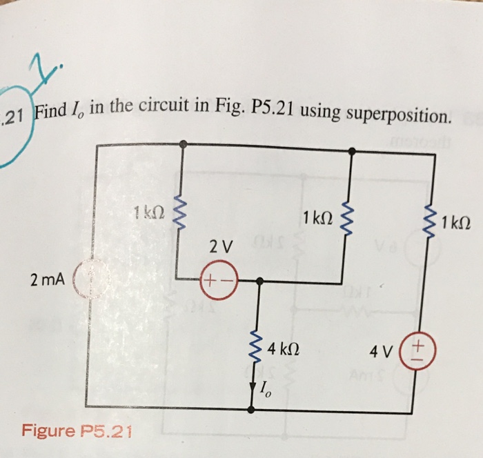 Solved Find I_0 in the circuit in fig. p5.21 using | Chegg.com