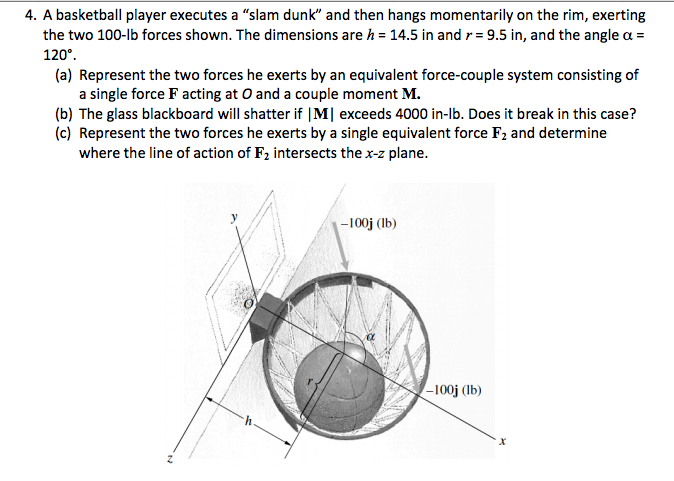 Solved A basketball [layer executes a "slam dunk" and then | Chegg.com