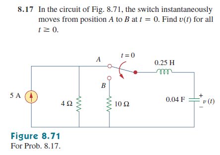 Solved 8.17 In the circuit of Fig. 8.71. the switch | Chegg.com