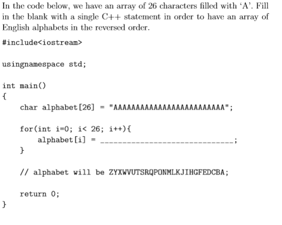 Solved Fill in the blank. Only one line of code is required. | Chegg.com