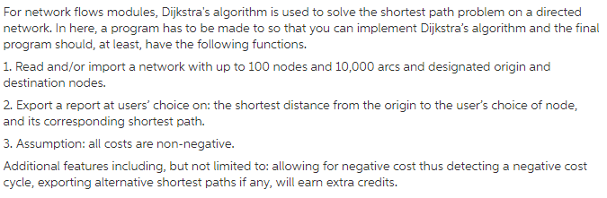 Solved For network flows modules, Dijkstra's algorithm is | Chegg.com