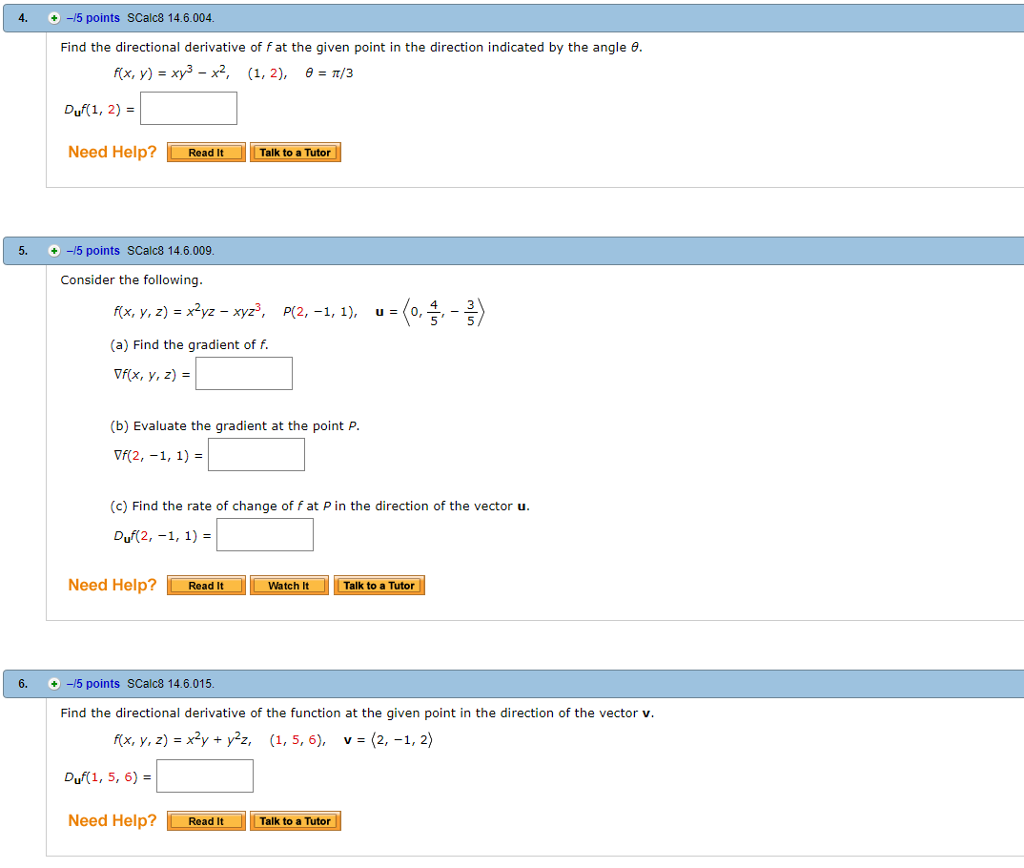 Solved 4. +-15 points SCalc8 14.6.004 Find the directional | Chegg.com