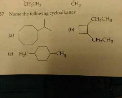 Solved Name the following cycloalkanes: | Chegg.com