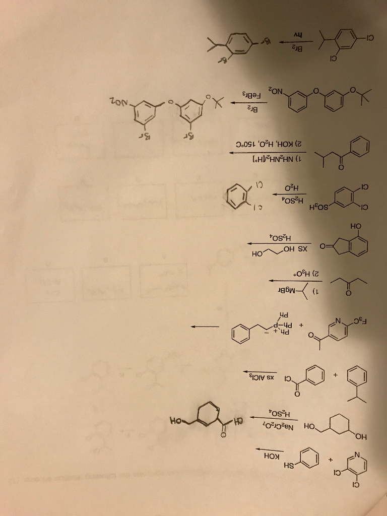 Solved Cl Cl но H2SO Cl xs AlCl Ph,+ + Ph-P Ph 1)MgBr H2SO4 | Chegg.com