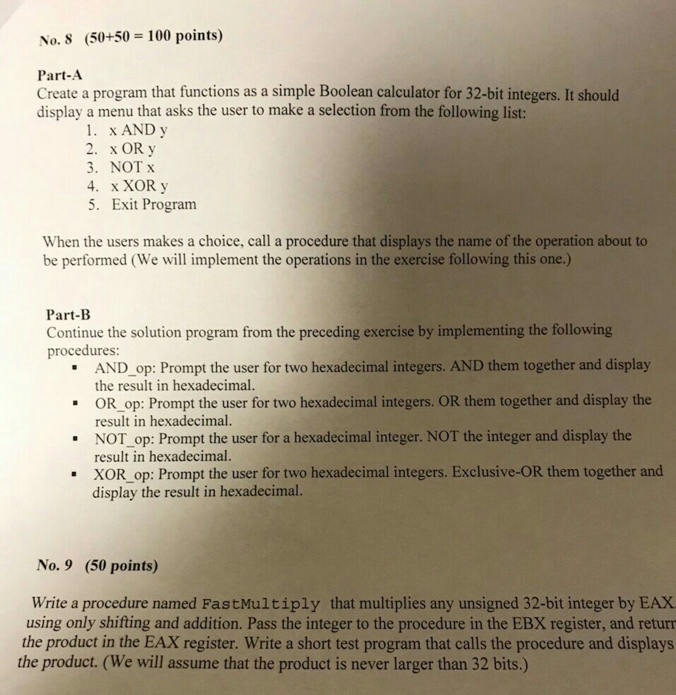No 1 50 Points Write An Assembly Program To Compute 