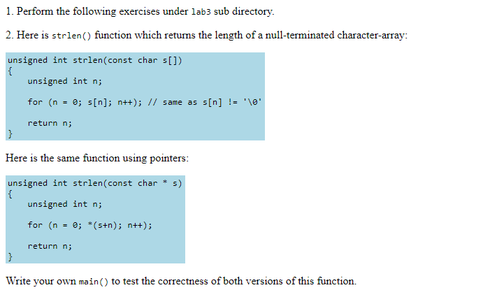 Solved 1. Perform the following exercises under lab3 sub | Chegg.com