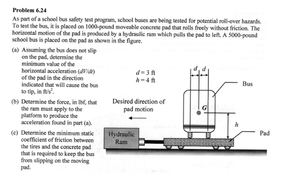 Solved Problem 6.24 As part of a school bus safety test | Chegg.com