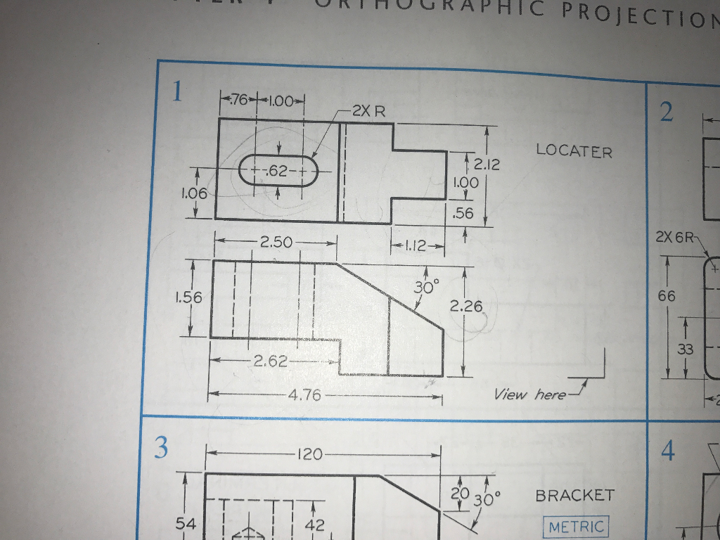Solved Sketch front, top, and right side views for #1 on | Chegg.com