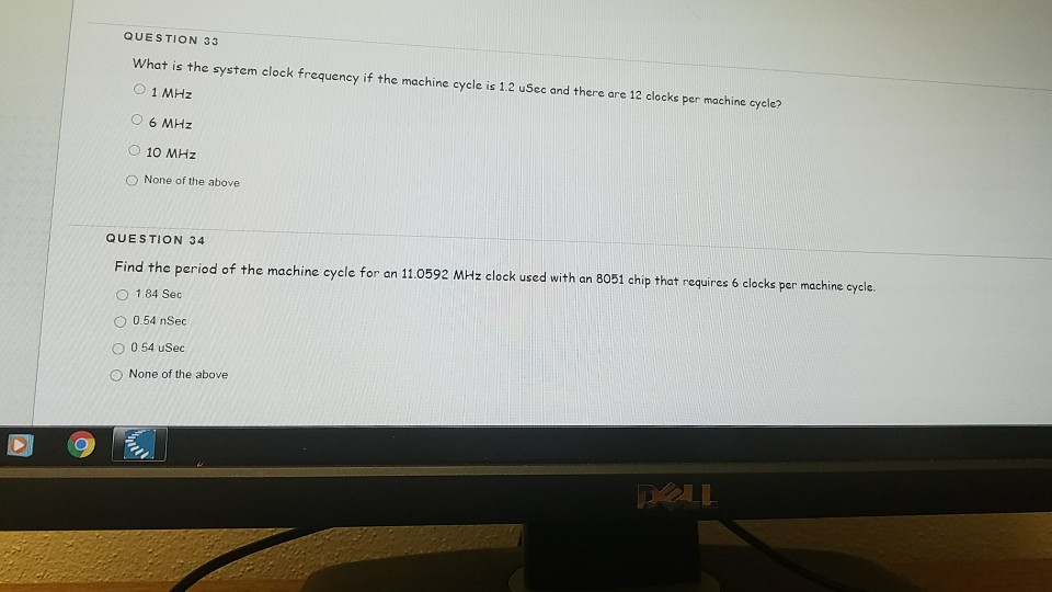 Solved QUESTION 33 What is the system clock frequency if the | Chegg.com