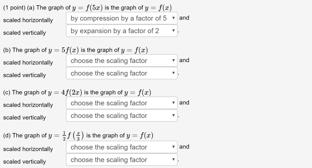 Solved by compression by a factor of 5 and by expansion by a | Chegg.com