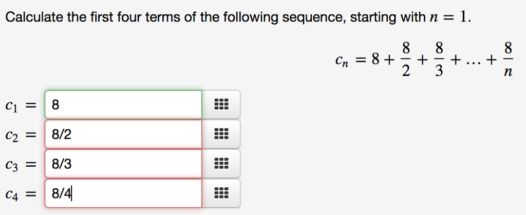 Solved Calculate the first four terms of the following | Chegg.com