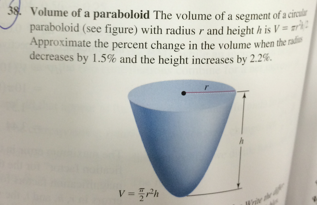 Volume of a paraboloid The volume of a segment of | Chegg.com