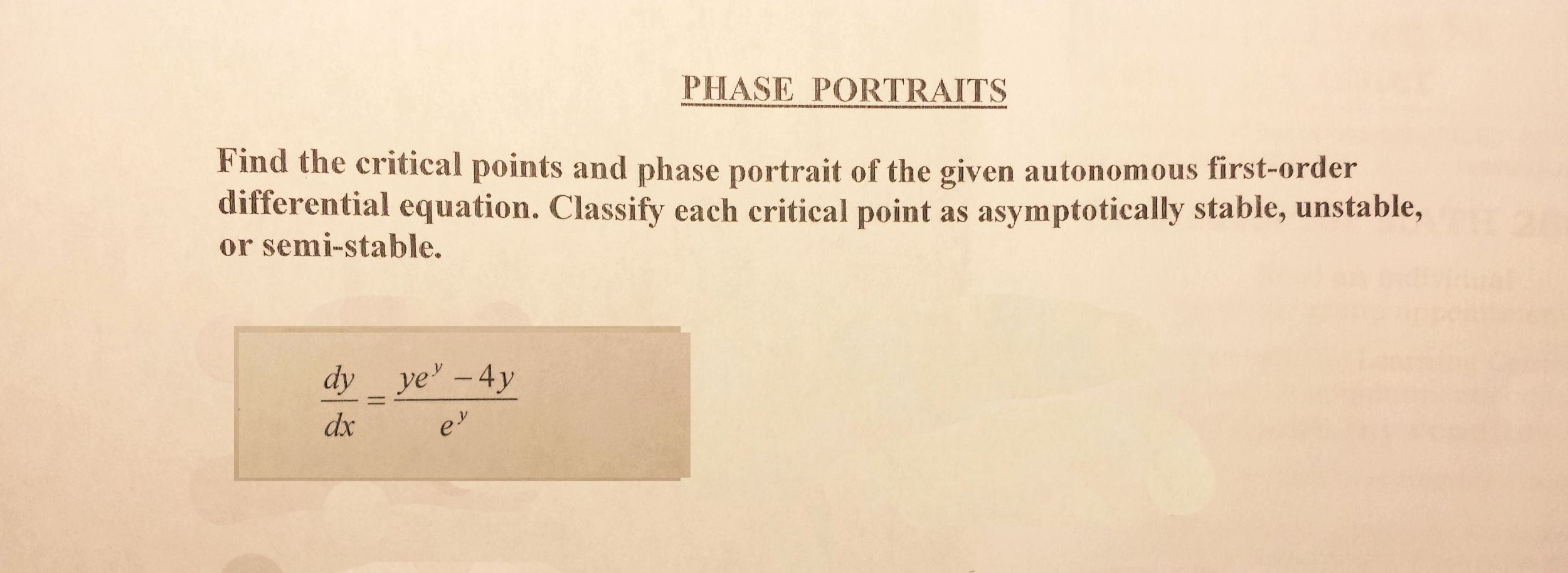 Solved Find the critical points and phase portrait of the | Chegg.com