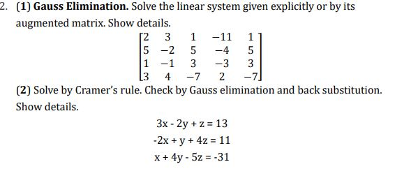 Solved augmented matrix. Show details. 5 -2 5 5 1-1 3 -3 3 3 | Chegg.com