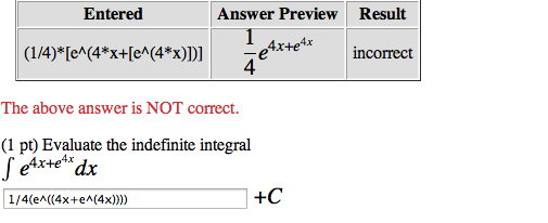 Solved Evaluate the indefinite integral e4x+e4x dx +C | Chegg.com