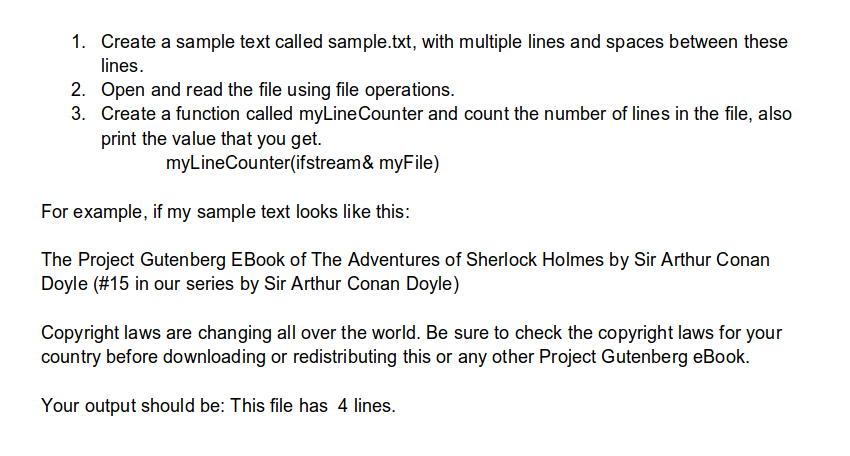 Solved Create a sample text called sample.txt, with multiple | Chegg.com