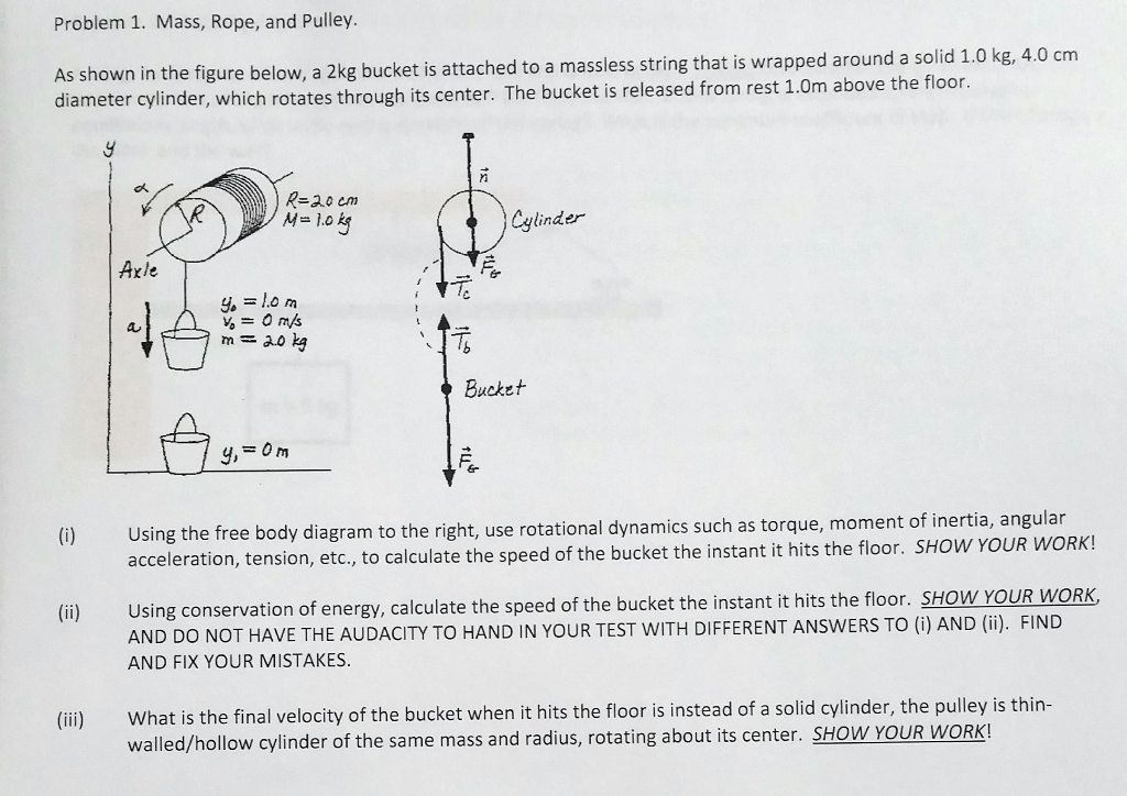 Solved As shown in the figure below, a 2kg bucket is | Chegg.com