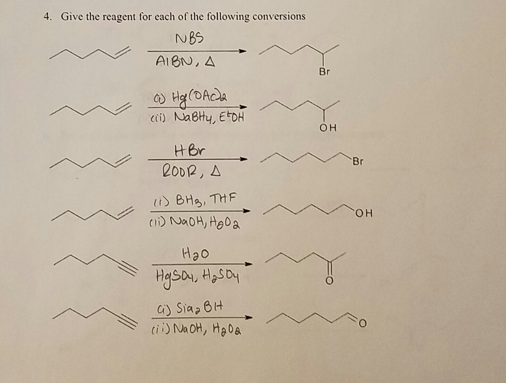 Solved Give the reagent for each of the following | Chegg.com