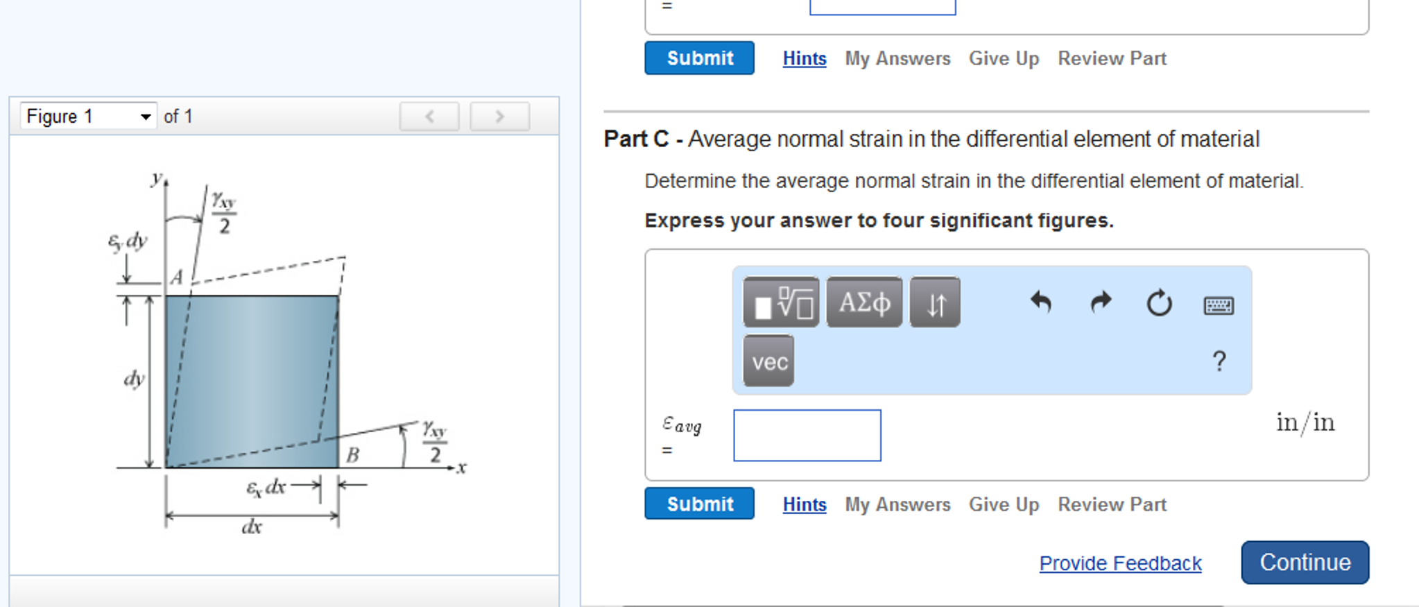 Solved Plane Strain Part A - In-plane principal strains and | Chegg.com