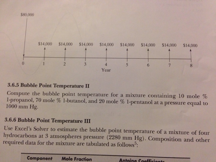 Compute the bubble point temperature for a mixture | Chegg.com