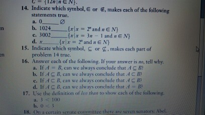 Solved 14. Indicate which symbol, e or E, makes each of the | Chegg.com