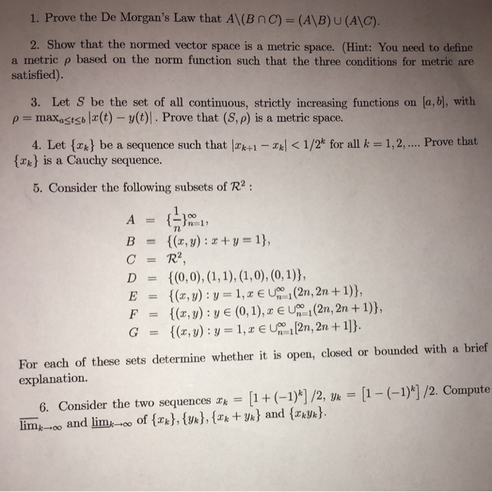 Solved Prove the De Morgan's Law that A\(B n C) = (A\B) u | Chegg.com