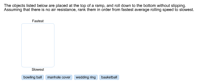 Solved The objects listed below are placed at the top of a | Chegg.com