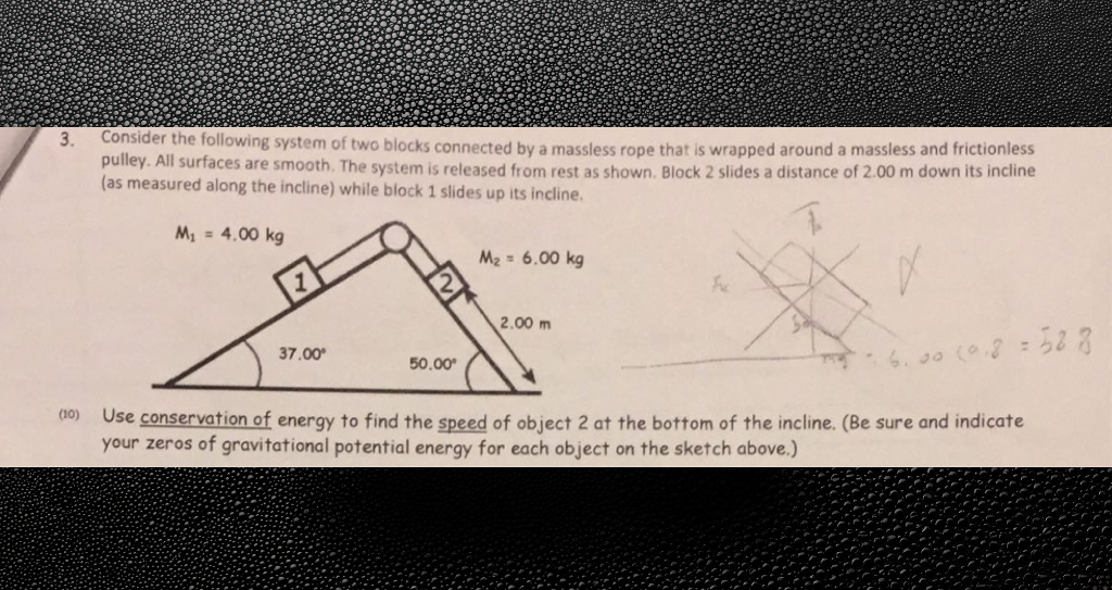 Solved Consider the following system of two blocks pulley. | Chegg.com