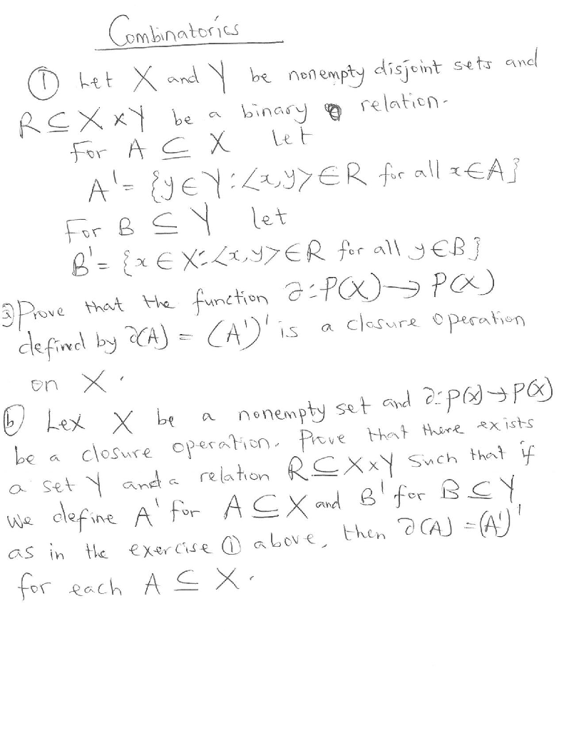 Solved Let X and Y be nonempty disjoint sets and R | Chegg.com