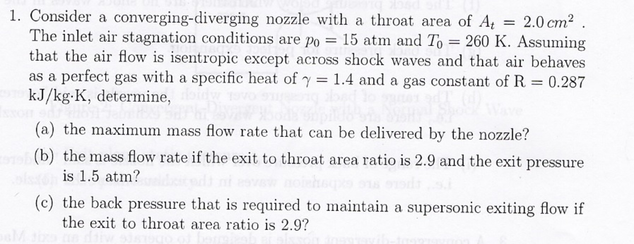 Consider a converging-diverging nozzle with a throat | Chegg.com