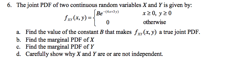 Solved 6. The joint PDF of two continuous random variables X | Chegg.com
