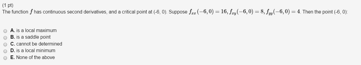 Solved The function f has continuous second derivatives, and | Chegg.com