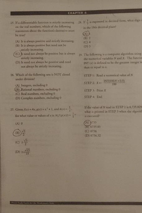 Solved CHAPTER6 25. If a differentiable function is strictly | Chegg.com