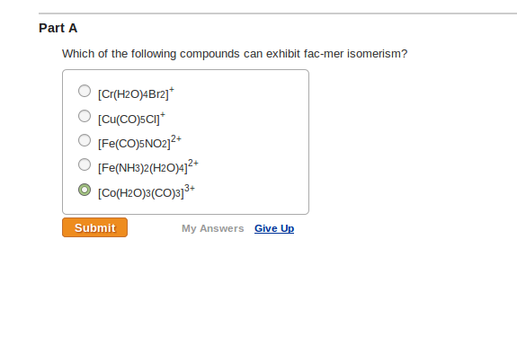 Solved Part A Which Of The Following Compounds Can Exhibit
