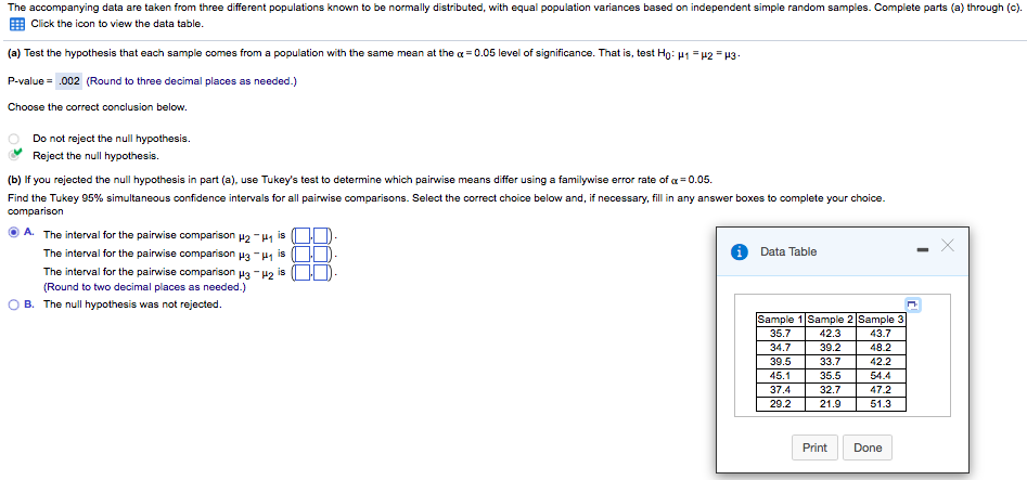 Solved The accompanying data are taken from three different | Chegg.com