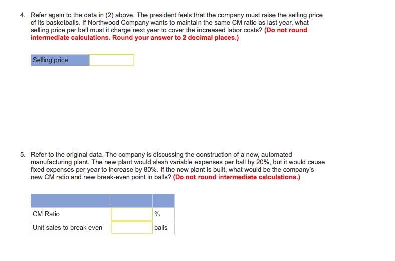 Solved 2. value: points 10.00 Problem 5-20 Various CVP | Chegg.com