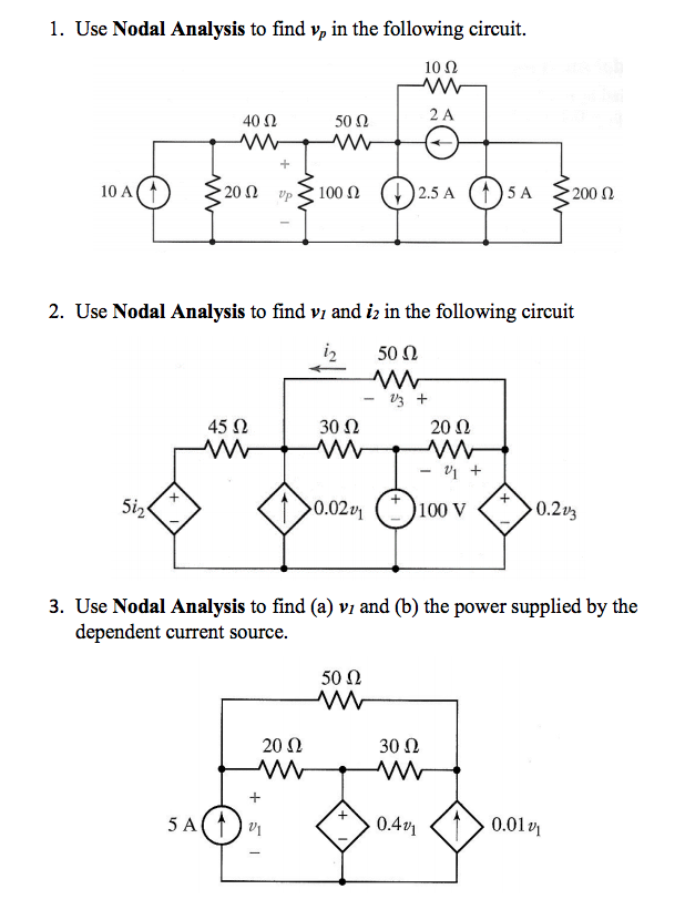 Solved Use Nodal Analysis to find... (answer questions #1, | Chegg.com