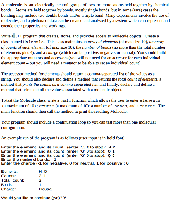 Solved A molecule is an electrically neutral group of two or | Chegg.com