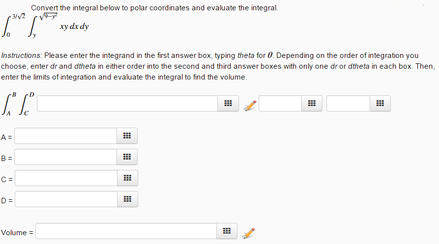 Solved Convert the integral below to polar coordinates and | Chegg.com