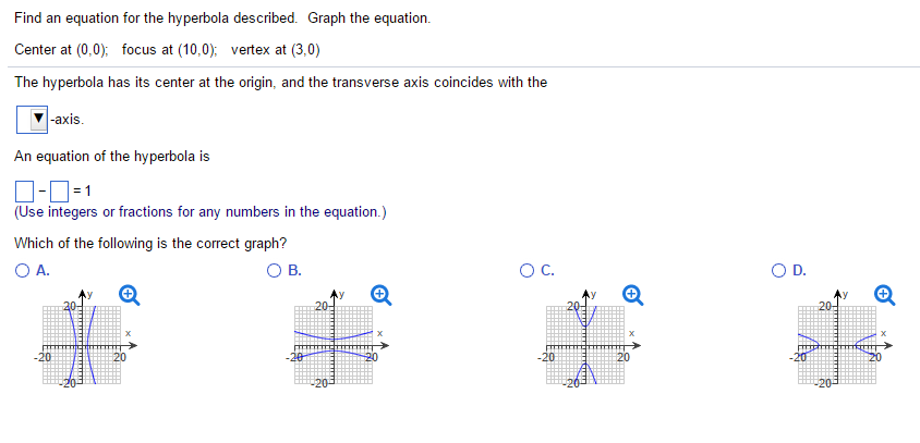 Solved Find an equation for the hyperbola described. Graph | Chegg.com