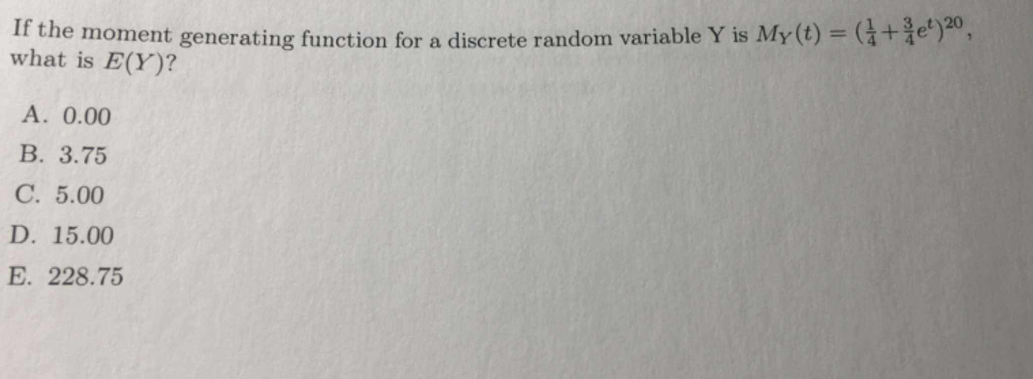 Solved If the moment generating function for a discrete | Chegg.com