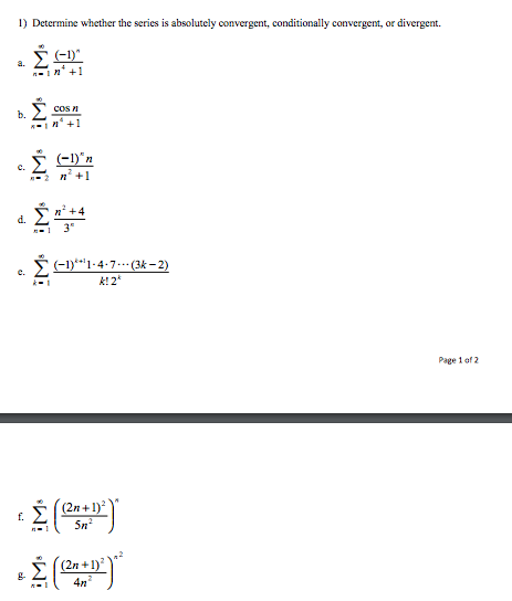Solved Determine whether the series is absolutely | Chegg.com