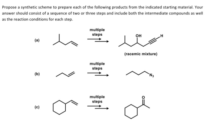 Solved Propose a synthetic scheme to prepare each of the | Chegg.com