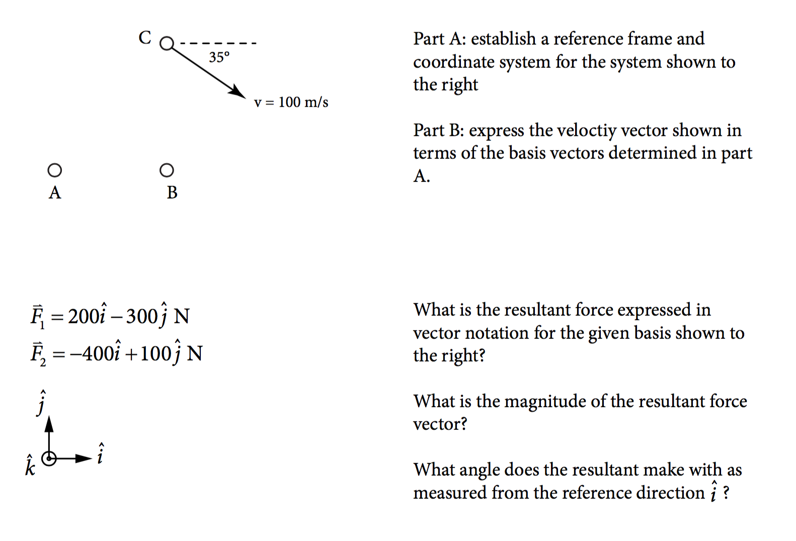 Solved Establish a reference frame and coordinate system | Chegg.com