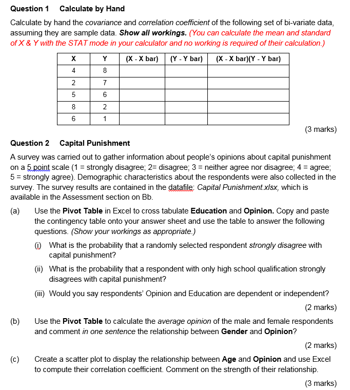 Solved Question 1 Calculate by Hand Calculate by hand the | Chegg.com